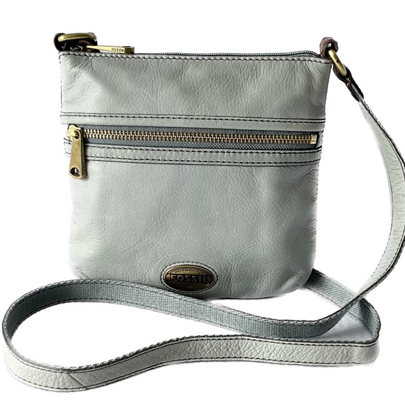 Fossil | Bags | Fossil Blue Leather Crossbody Bag Purse | Poshmark